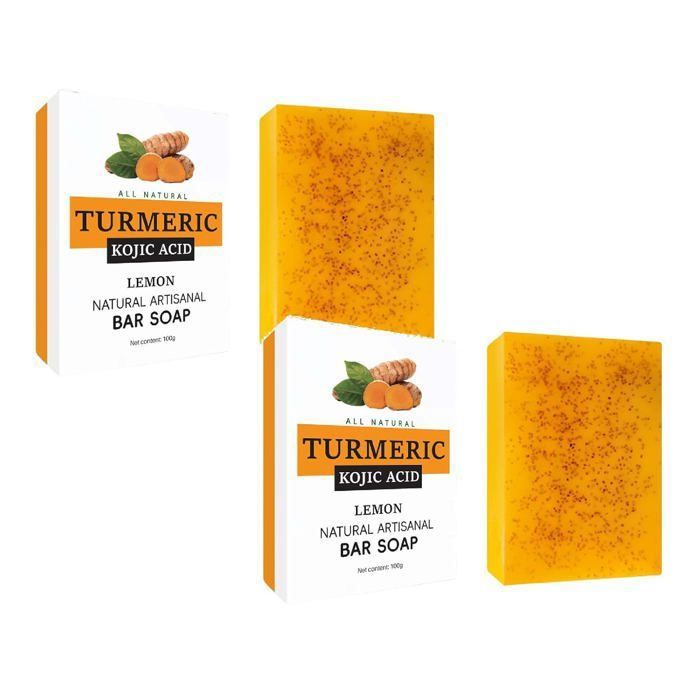 2PC Kojic Acid Soap, Turmeric Soap, Essence Soap With Vitamin C For ...