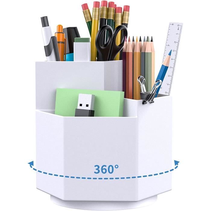 Porte-Crayon Polygonal, Pot à Crayon Rotatif à 360 Degrés en ABS ...