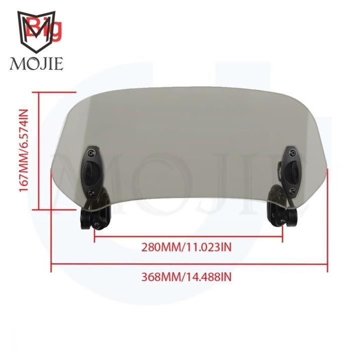 (Big 2) Motorcycle Windshield Extension Spoiler Basking Air Deflecteur ...