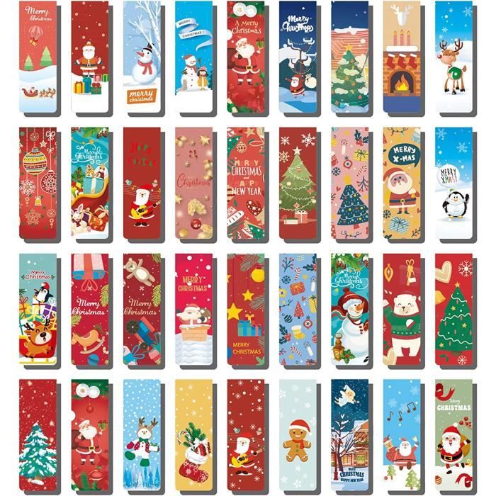 36 Pièces Marque-Pages Magnétiques,Noël Signets Magnétiques,Marqueurs ...