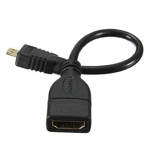 Micro HDMI mâle D vers HDMI femelle Jack Un câble adaptateur ...