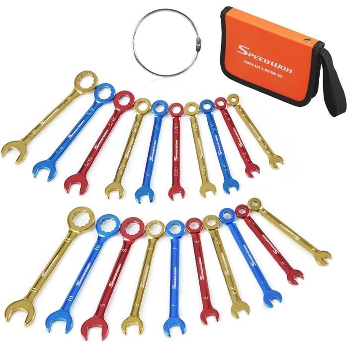 CLES Lot de 10 mini clés plates plates avec revêtement coloré et grand ...