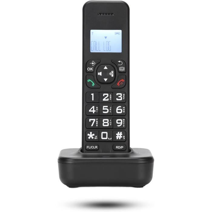 Telephone Fixe Sans Fil,Écran Rétroéclairé,Appels Mains Libres,Gros Boutons Rétroéclairés ...