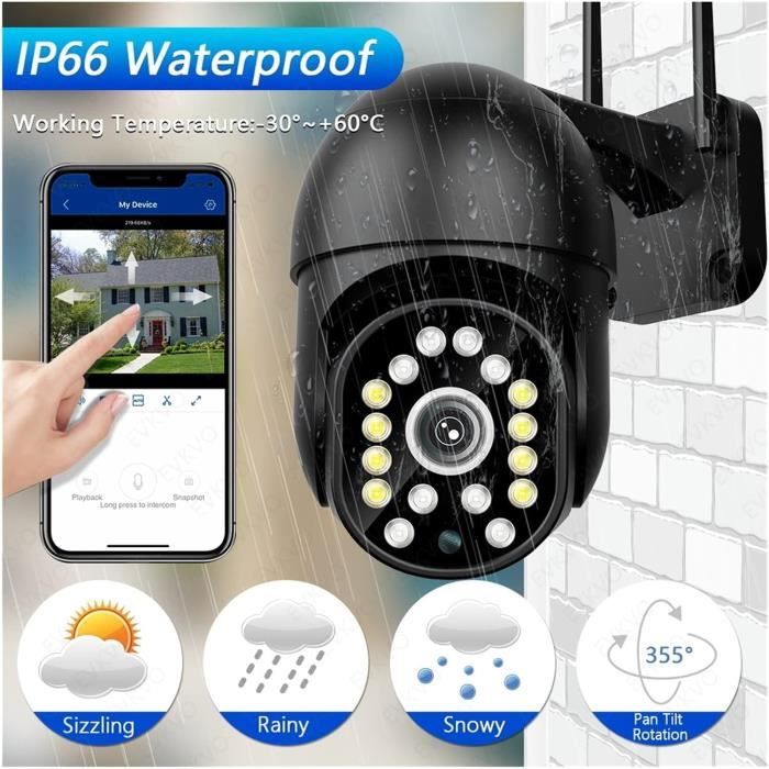 Caméras de sécurité solaires sans fil extérieur 5MP PTZ Caméra de sécurité solaire WiFi IP ...