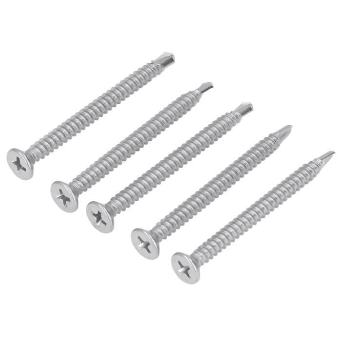 Cikonielf Kit d'assortiment de vis autoperceuses 200 pièces vis auto-perceuse tête fraisée en ...