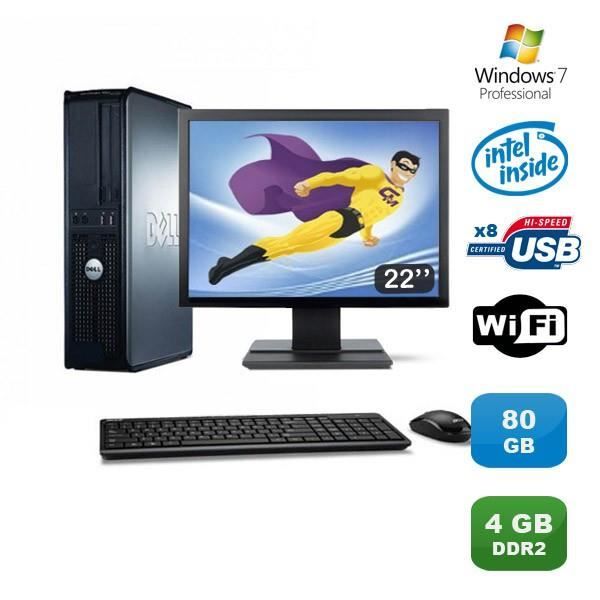 Ensemble PC - DELL - Optiplex 760 DT - Dual Core E5200 2,5GHz - 4Go RAM ...