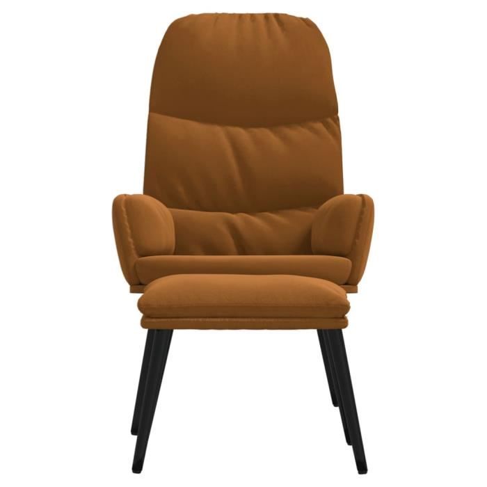 Chaise de relaxation avec tabouret Marron Velours-S5378 - Cdiscount Maison