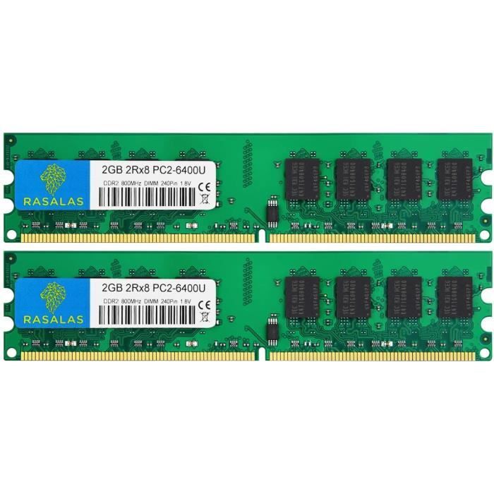 Memoire Ram - Limics24 - 4Gb Kit (2X2Gb) Ddr2 800 Pc2-6400 Udimm 2Rx8 1 ...