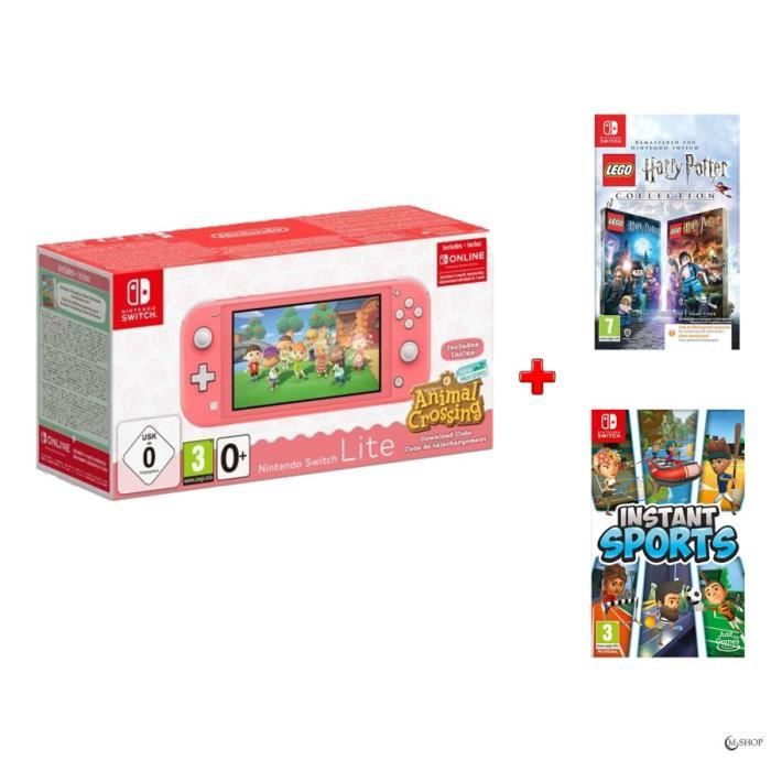 Console portable - Nintendo - Switch Lite - Corail - Animal Crossing ...