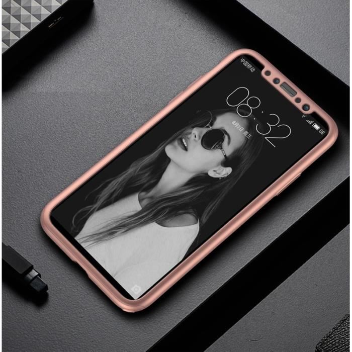 Coque compatible iPhone X - Coque 360 Intégrale Full Rose avec Verre ...