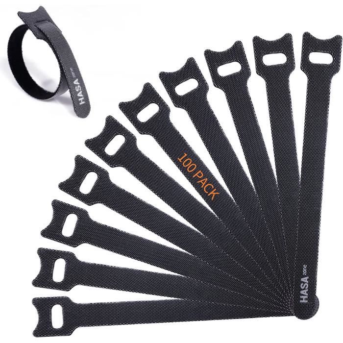 HASA zone 100 PCS Serre Cables Réglables - Attache Cables 12 x 200 mm ...
