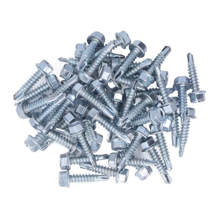 LAM-Cikonielf Vis auto-perceuse Lot de 250 vis autoperceuses hexagonales en acier au carbone M4 ...