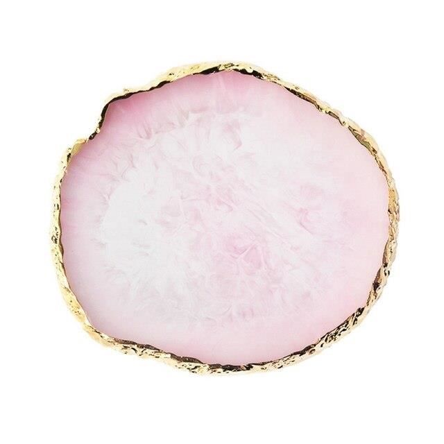 PLATEAU,Rose--Plateau de rangement en résine, palette peinte ...