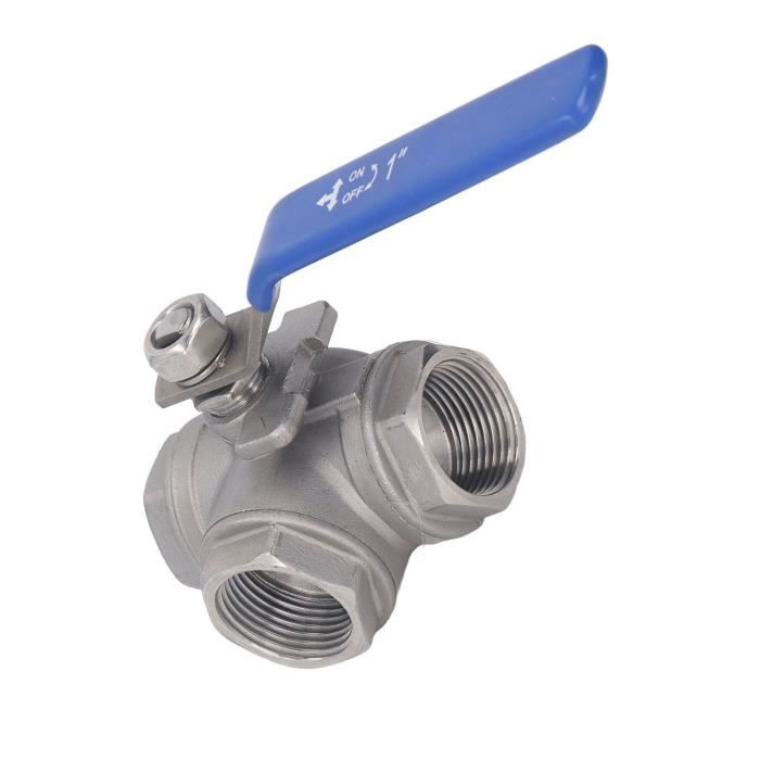 ZJCHAO Robinet à tournant sphérique à 3 voies Vanne à Bille à Port en T ...