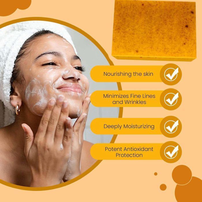 2PC Kojic Acid Soap, Turmeric Soap, Essence Soap With Vitamin C For ...