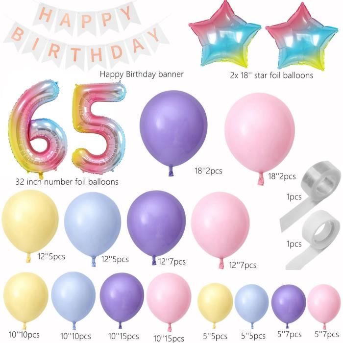Decoration Anniversaire 65 Ans Femme Ballon Arche 65 Ans Anniversaire ...