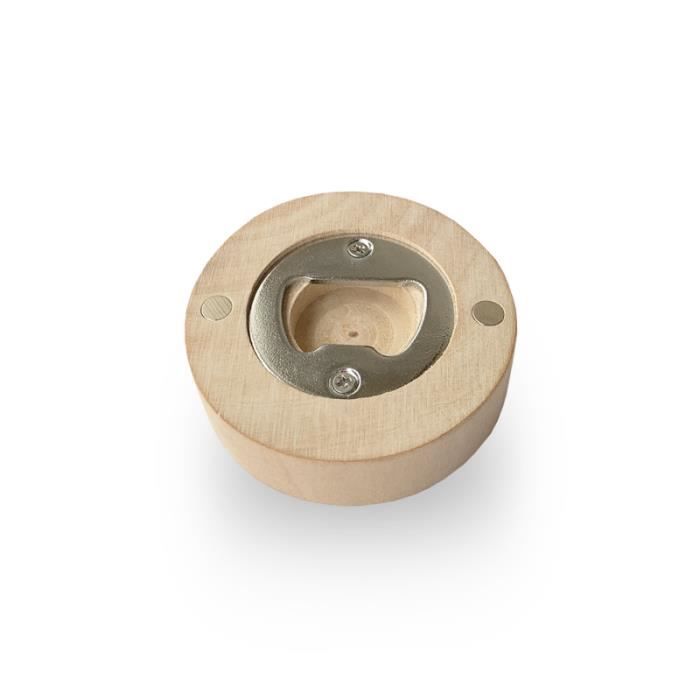 Decapsuleur magnet frigo Mabouteille® - Décapsuleur original rond bois ...