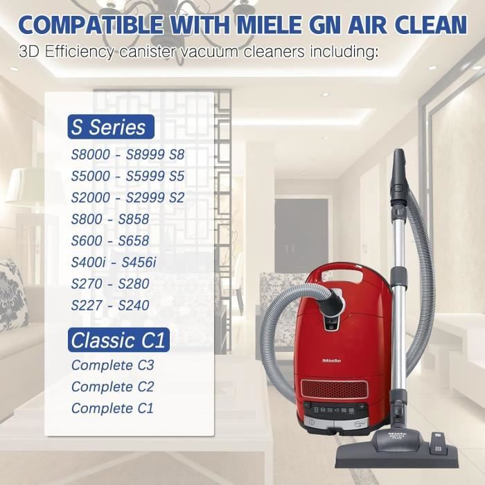 Schiuma 12 Sacs À Poussière Adaptés + 4 Filtres À L'Aspirateur Miele Gn ...