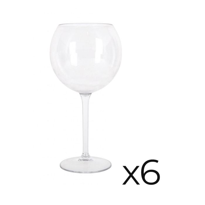 Set de 6 verres ballon transparent GASTRO 65cl avec une tige, pour ...