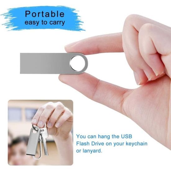 Clé USB 1 to Flash Drive 1000 Go Mémoire Stick Stockage Métal Clef USB ...