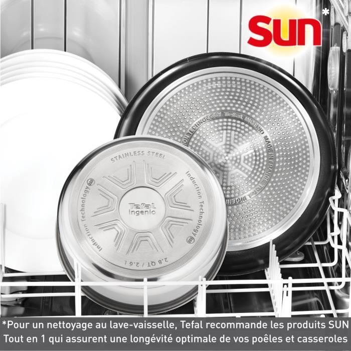 TEFAL INGENIO Poêle 24 cm, Non induction, Revêtement antiadhésif ...