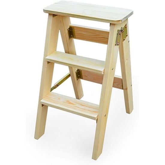 Tabouret Pliant Multi-Usage en Bois Massif Tabouret marchepied en chêne ...