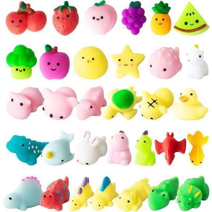 32 Pièces Kawaii Mochi Squishy Toys - Mini Squishies Soft Squeeze Jouet ...