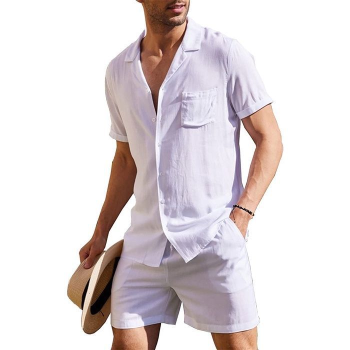 Ensemble Homme 2 Pices,Chemises Manches Courtes 2 Pièces Ensemble T ...