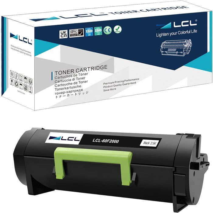 Toner Cartridge Compatible with 60F2000 60F200E 602E 2.5K (1 Black ...