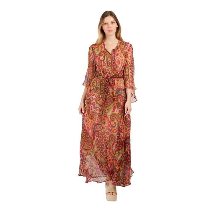 Robe longues femme Derhy Padova fuchsia - Cdiscount Prêt-à-Porter