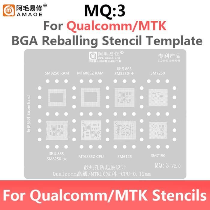 MU1-5 MQ1-5 RADallas RAM2 BGA Rebillage Filet En Acier pour Qualcomm ...