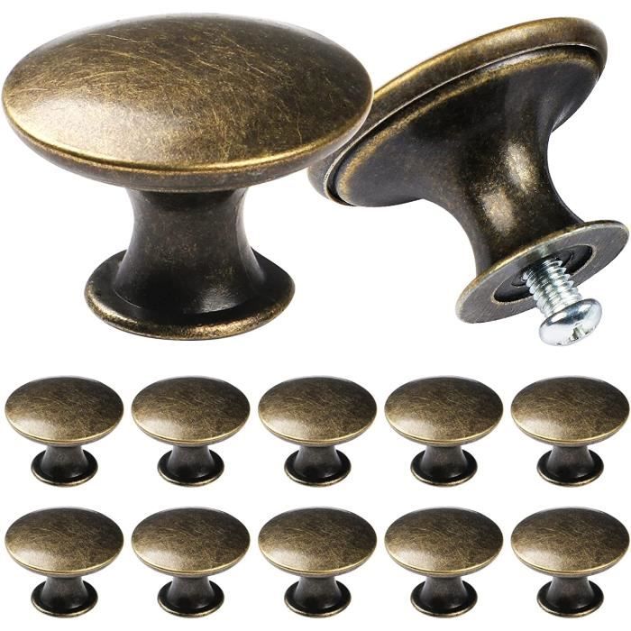 Lot de 24 boutons de placard vintage chic en bronze antique 30 mm [497 ...