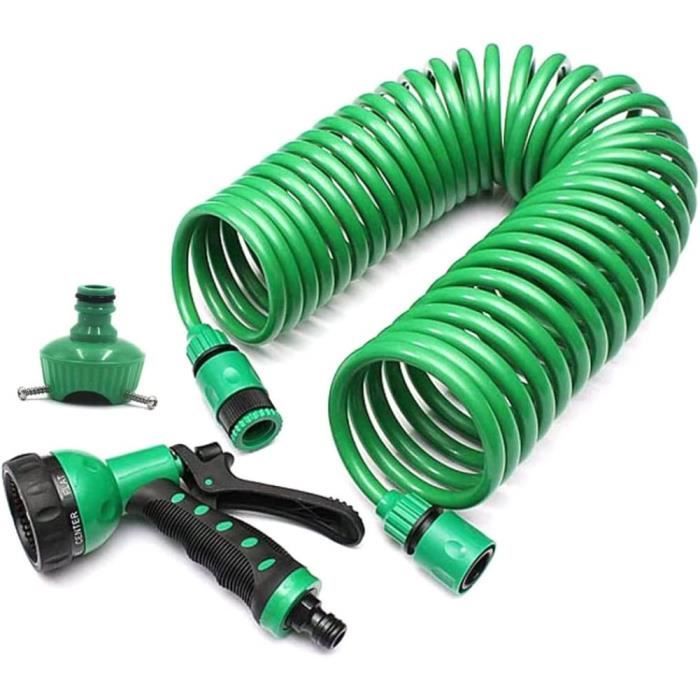 Tuyau D'Arrosage Extensible En Spirale Télescopique Eva 15 M Tube De ...
