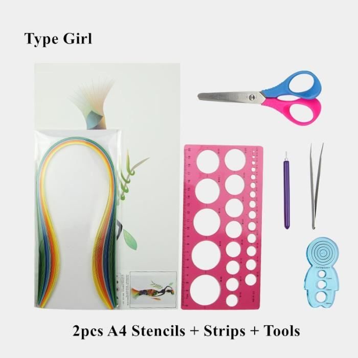 Papier à plier,Pochoir A4 papier Quilling,papier artistique,motif en ...