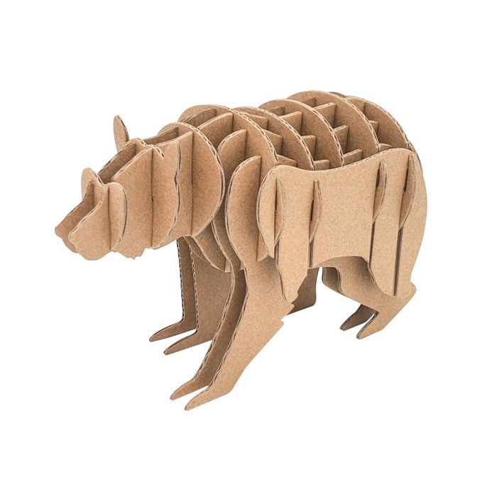 Trophée en carton - CTOP - Ours à assembler - Blanc - 3D - Adulte ...