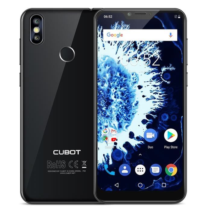 Cubot P20 6.18”NOIR 4G FHD+ 4GB RAM 64GB ROM Android 8.0 C MT6750T Octa ...