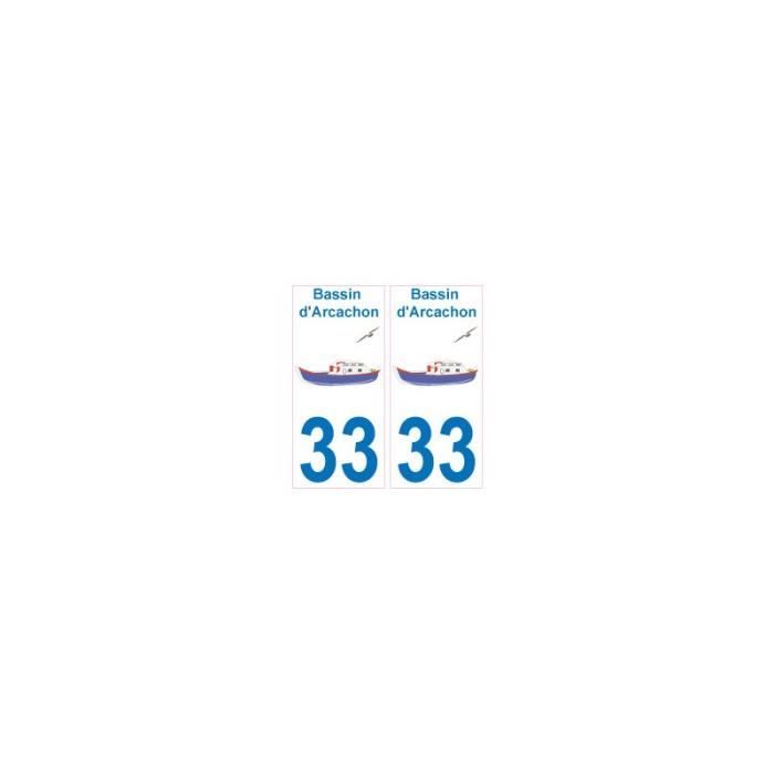 33 Bassin d'Arcachon logo bateau sticker autocollant plaque fond blanc ...