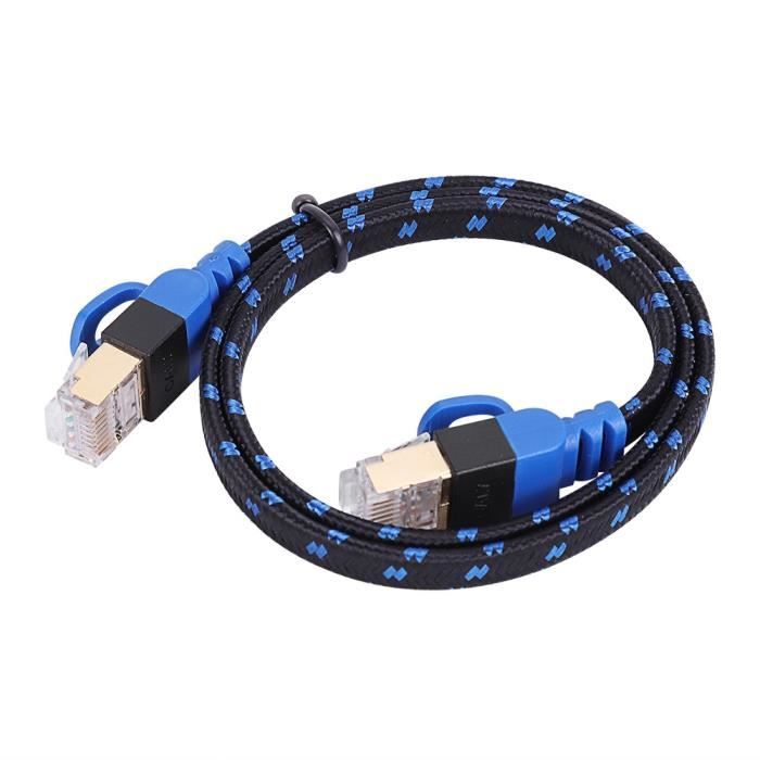 Câble Ethernet plat Câble Ethernet Cat7 Câble réseau LAN plat Cordon de ...