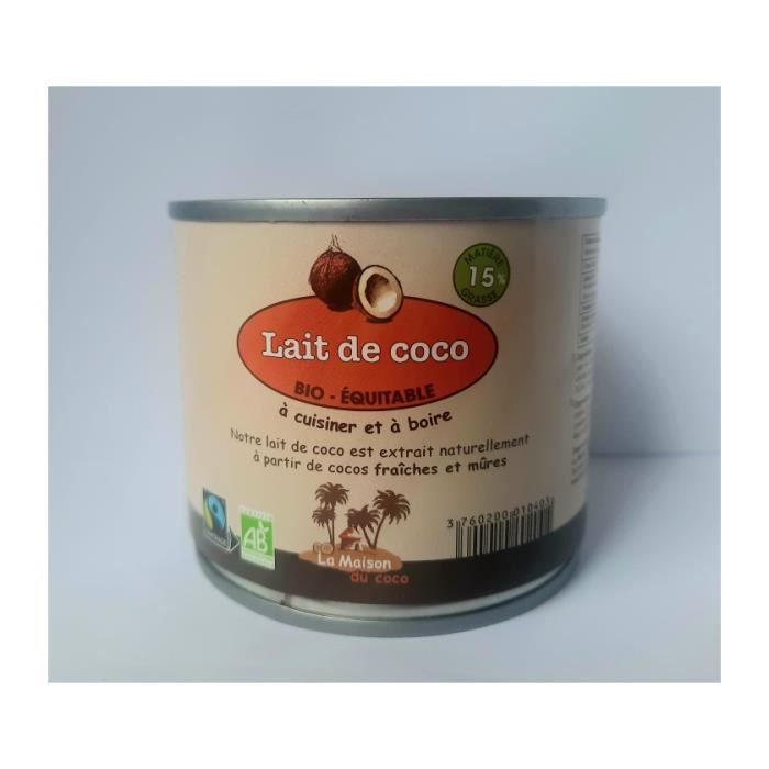 Lait de Coco bio 15% - 200 mL 400 mL LA MAISON DU COCO - Cdiscount ...