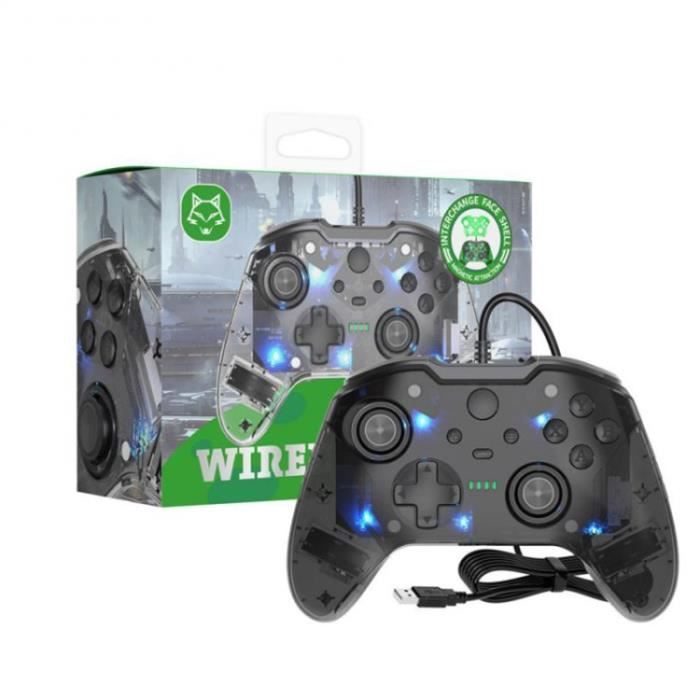 Manette Jeux Vidéo Contrôleur De Jeu Filaire Joystick Avec Lumière ...