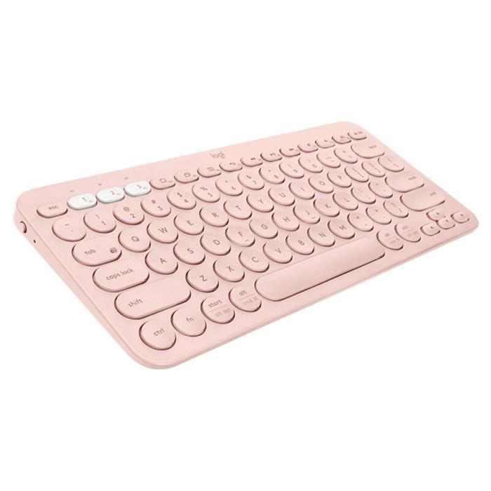 Logitech K380 Claviers Bluetooth sans fil multi-périphériques (Rose ...