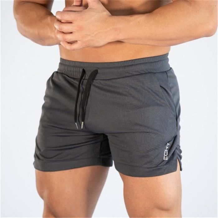 Shorts de Fitness et de musculation pour hommes - Gris foncé - Maille ...