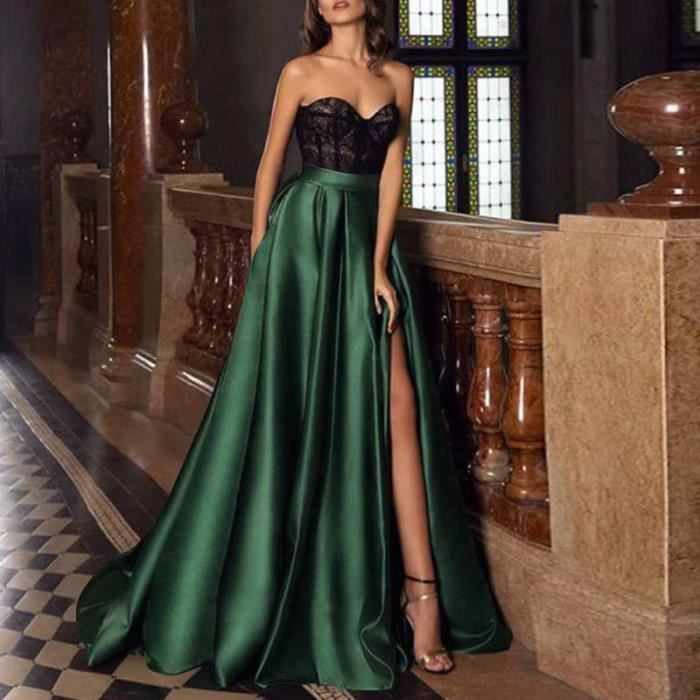 Jupes Femmes - longue en Satin pour vêtement - FR28gr Green - Cdiscount Prêt-à-Porter