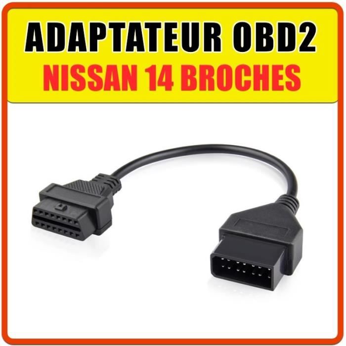 Prise OBD2 Nissan 14 broches - Diagnostic auto - Compatible Multidiag ...