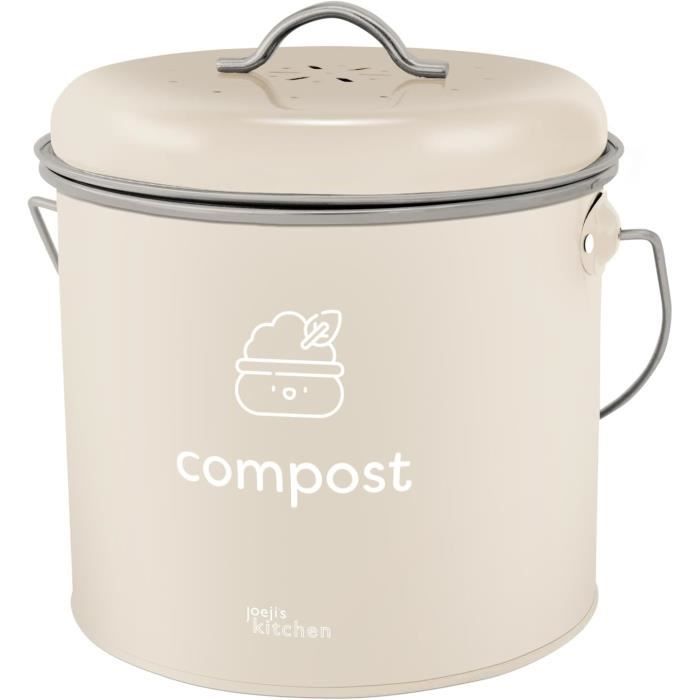Joejis Bac à compost 3,5 l – Compost de cuisine compact avec filtres à ...
