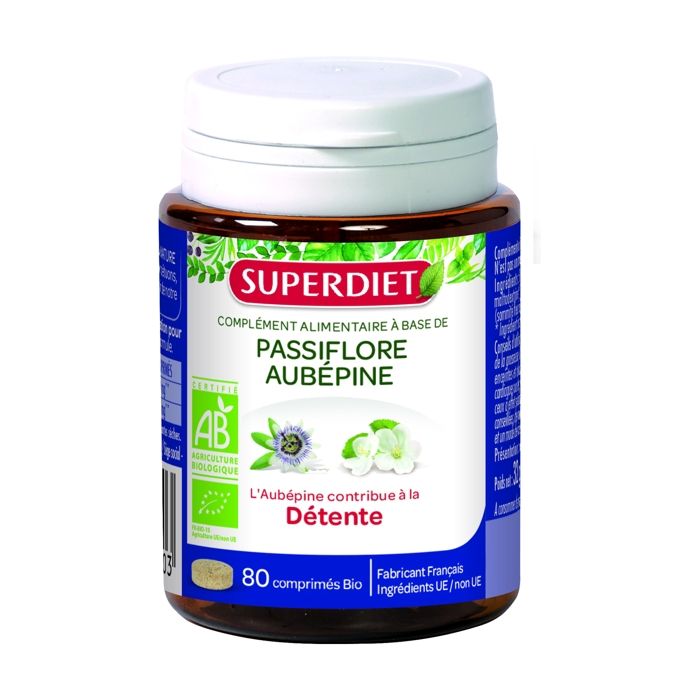 Superdiet Passiflore Aubepine Bio 80 comprimés - Cdiscount Santé ...