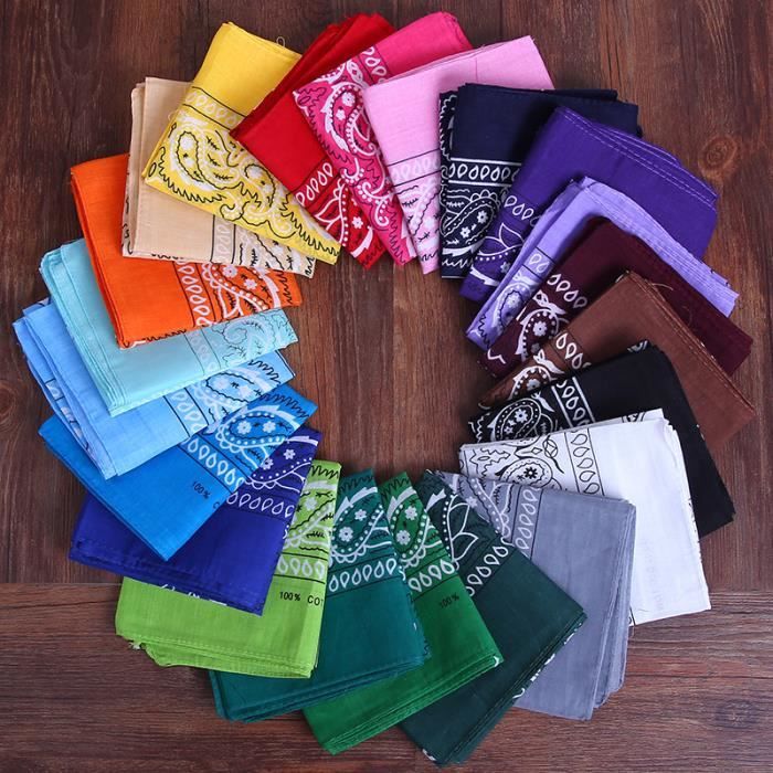12PCS Bandanas Cheveux Homme et Femme Foulard Bandeau Multicolor ...