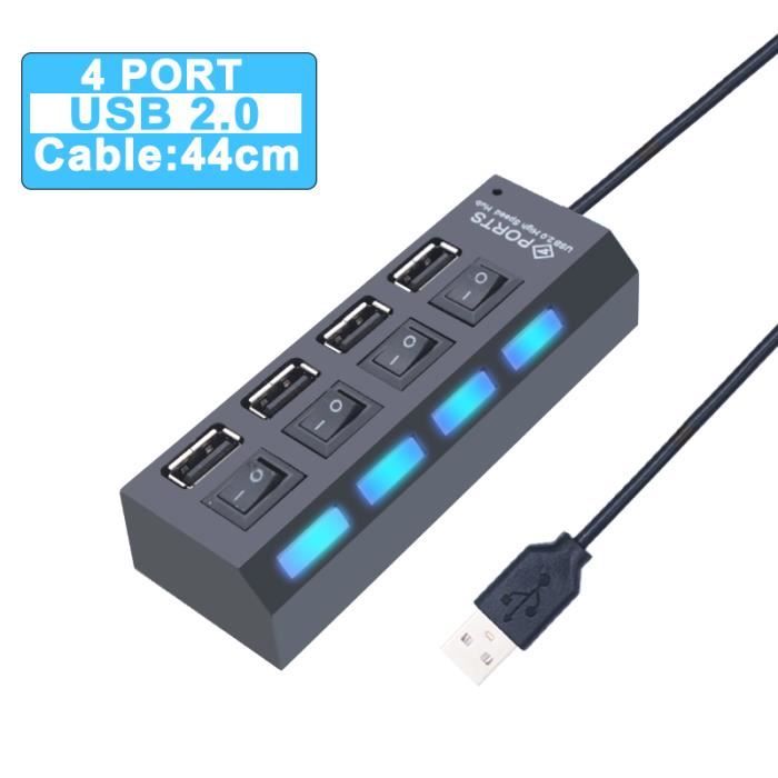 PERIPHERIQUES USB,2.0 USB 4 port--Adaptateur'alimentation, Répartiteur USB 3.0 Hub USB 3 USB 2.0 ...