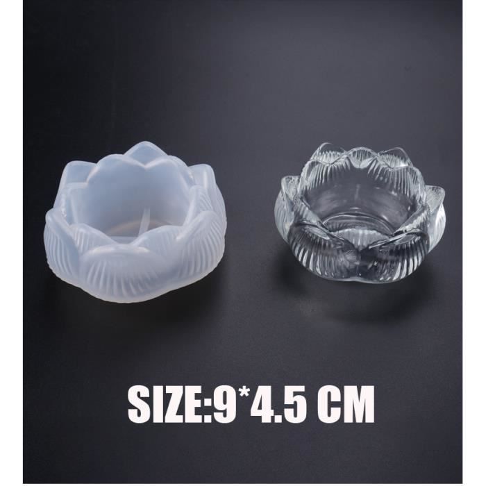 MOULE A MODELER,Lotus--Boîte de rangement ronde en Silicone, moule de ...