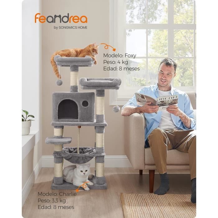 Feandrea Arbre À Chat Hauteur 112 Cm, Tour De Jeux Pour Chat, Avec 11 ...